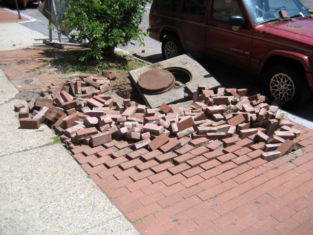Exploding Manhole Damages SUV Near 9th & L NW | DCist
