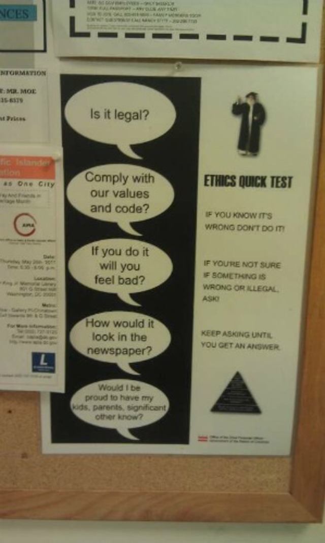Behold, The D.C. Government's "Ethics Quick Test" | DCist