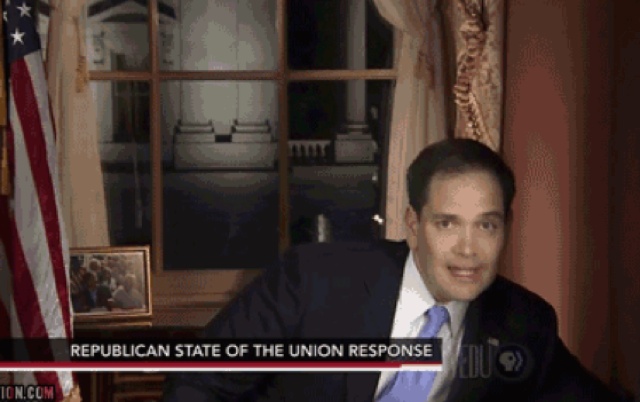 Watch: Marco Rubio's Awkward Sip Of Water During GOP State of the Union ...