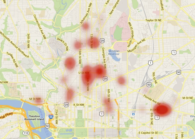 Yelp Maps Where D.C.'s Hipsters and Yuppies Hang Out | DCist