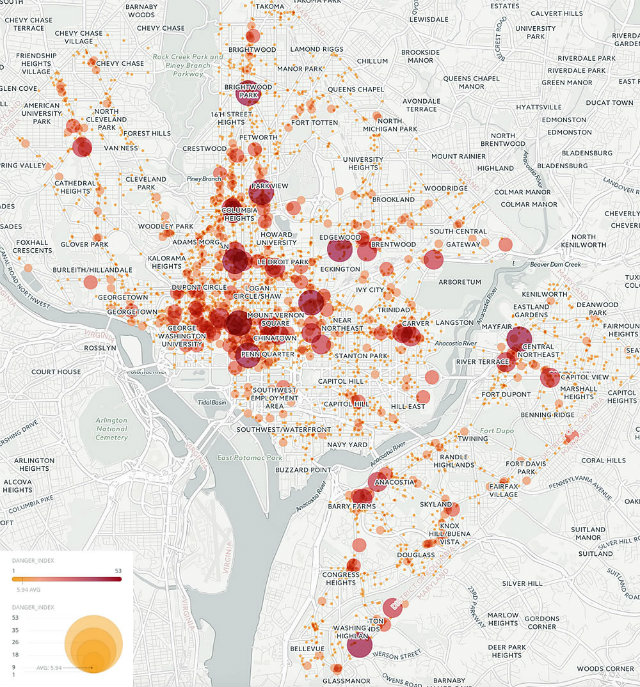 Map Shows D C s Most Dangerous Areas For Pedestrians DCist