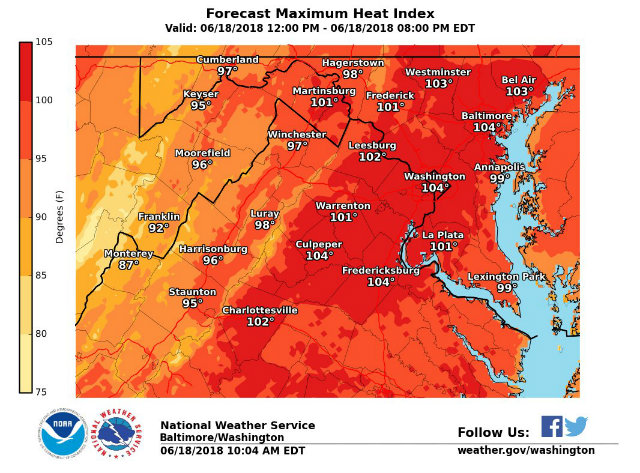 With A Heat Index Forecast To Hit 104, D.C. Activates First Heat ...