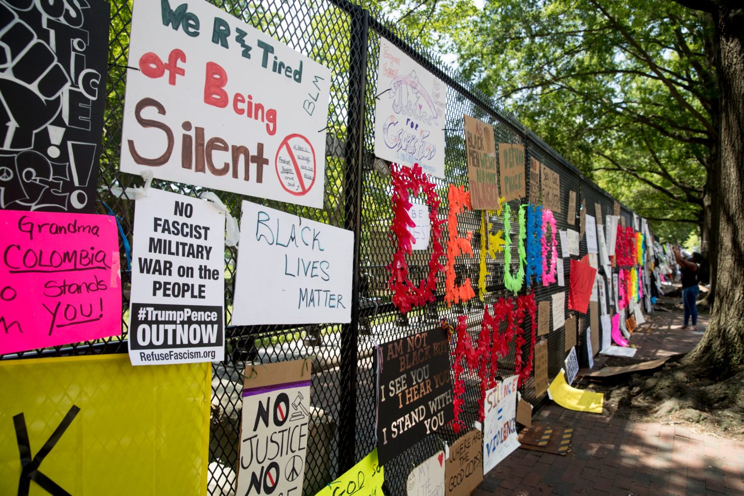 The New White House Fence Is Getting Covered In Protest Art | DCist