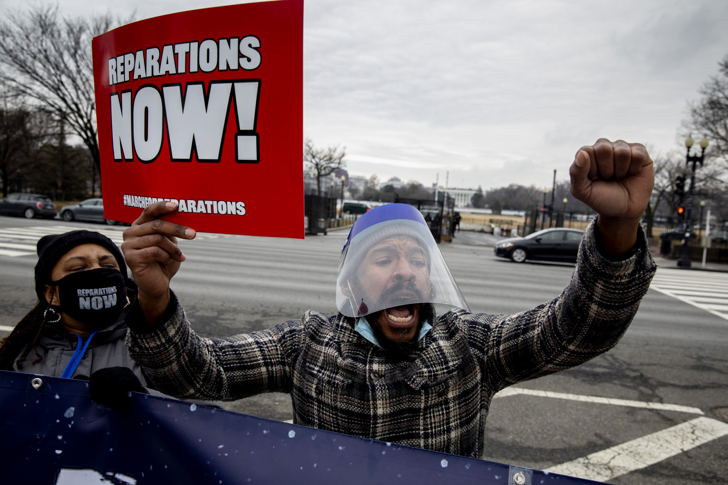 On A Freezing Sunday, Marchers Demand Action From Biden On Reparations ...